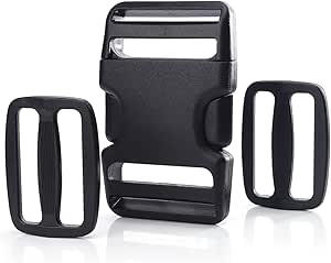Amazon.com: CooBigo 6 Sets Plastic Buckle for Strap, 1-1/2" Side ...