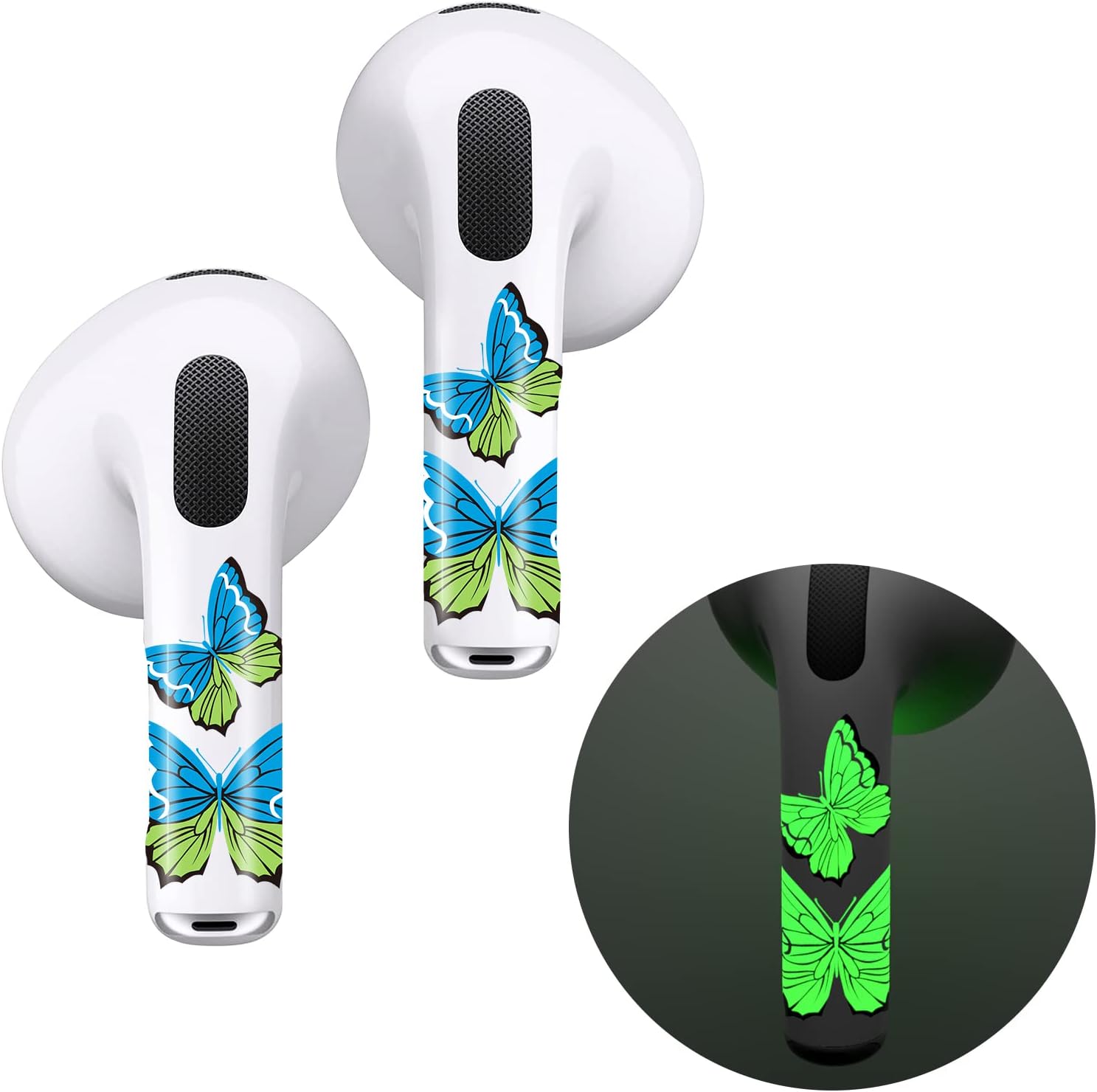 Amazon.com: ROCKMAX Luminous AirPods Skins 3rd Generation, Cool AirPods ...
