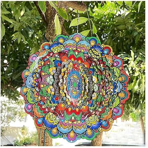 Round Wind Spinners Outdoor Garden Decor, 3D Metal Wind Sculptures ...