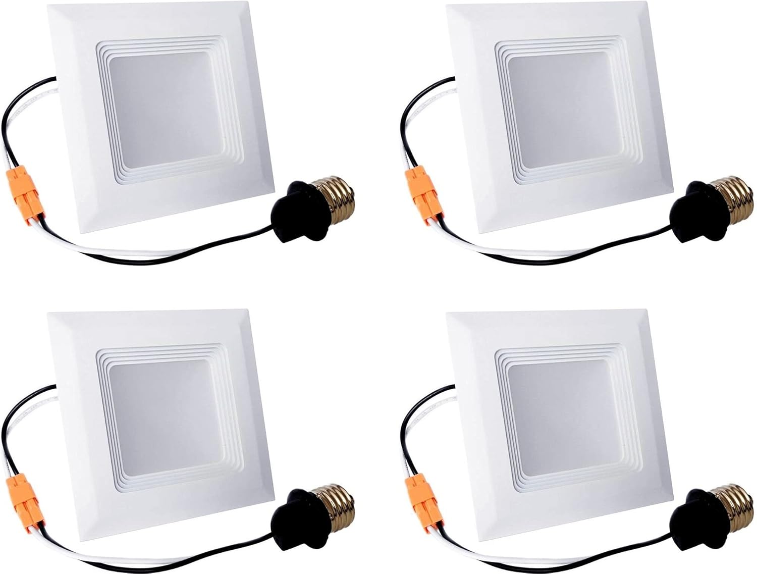 (4-Pack) 4" LED "Square" Recessed Retrofit Downlight, 9-Watt (60W ...