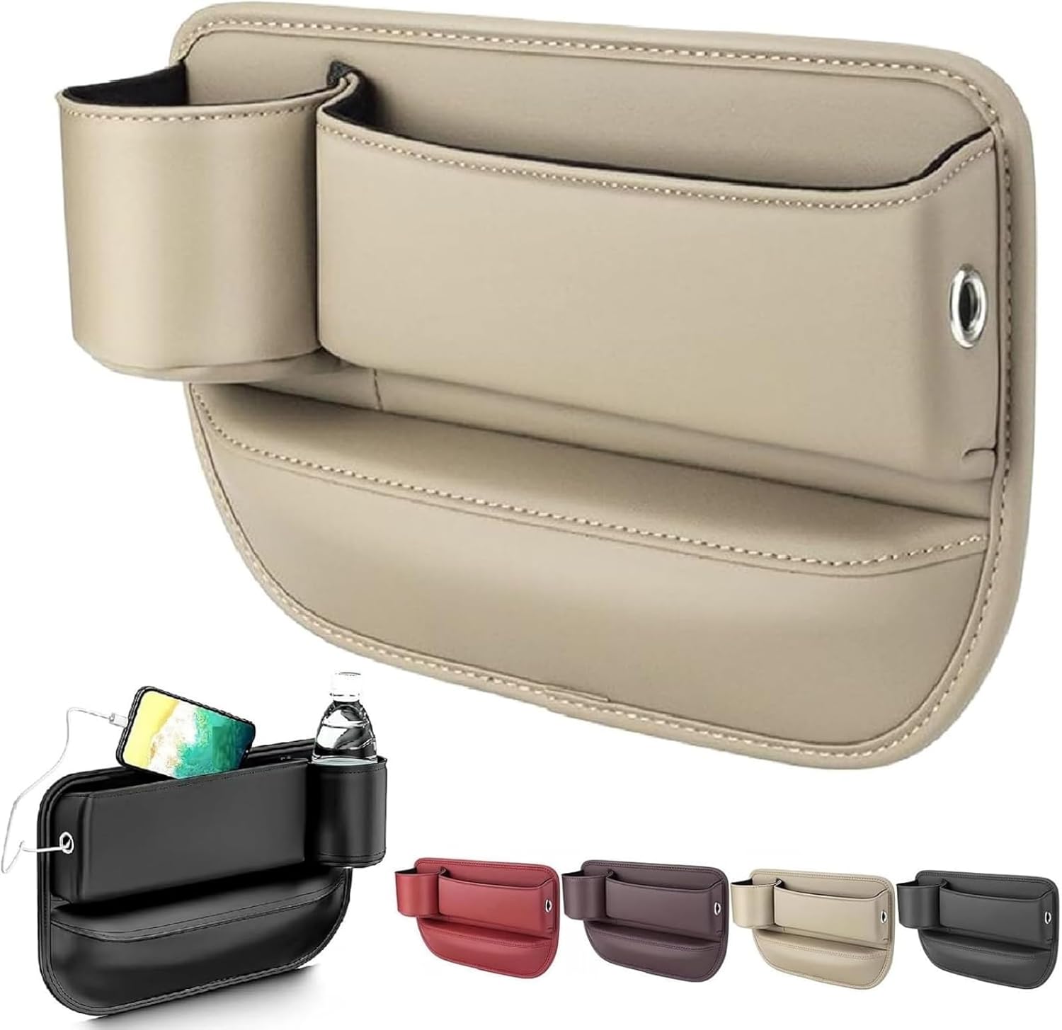 Amazon.com: Car Leather Cup Holder Gap Bag, Car Seat Gap Filler, Universal Seat Gap Organizer ...