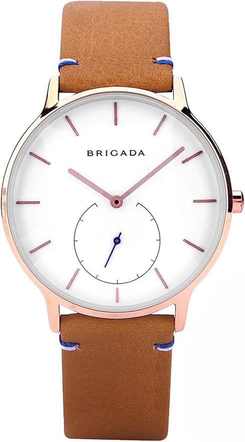BRIGADA Men's Watch Rose Gold Minimalist Men's Business Casual Wrist ...