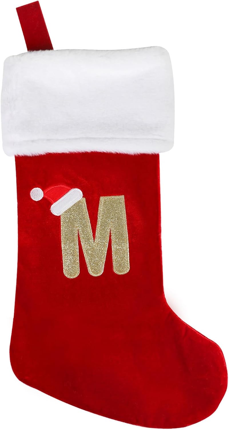 CCINEE 18 Inches Monogrammed Christmas Stockings with Letters,M ...