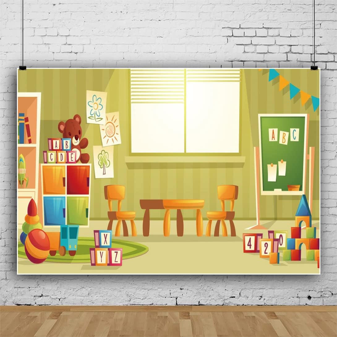 Amazon.com : AWERT 12x10ft Back to School Backdrops Study at Home Bear ...
