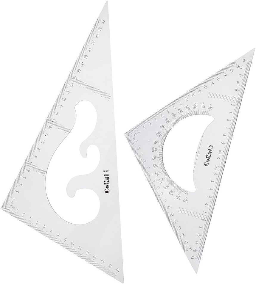 Baoblaze Lot de 2 triangulaire Règle Set, 30/60 et 45/90 Ensemble de ...