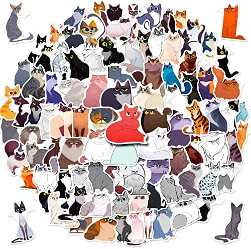 Amazon.com: 100 Pcs Cute Cat Stickers for Water Bottles, Vinyl ...
