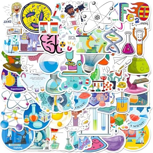 Qpout 50 Pcs Science Laboratory Stickers,No Repeating Physical ...