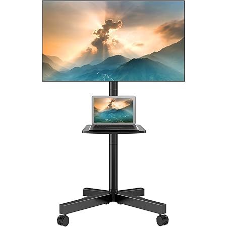 Amazon.com: 5Rcom Rolling TV Stand, Adjustable TV Cart w/Locking Wheels ...