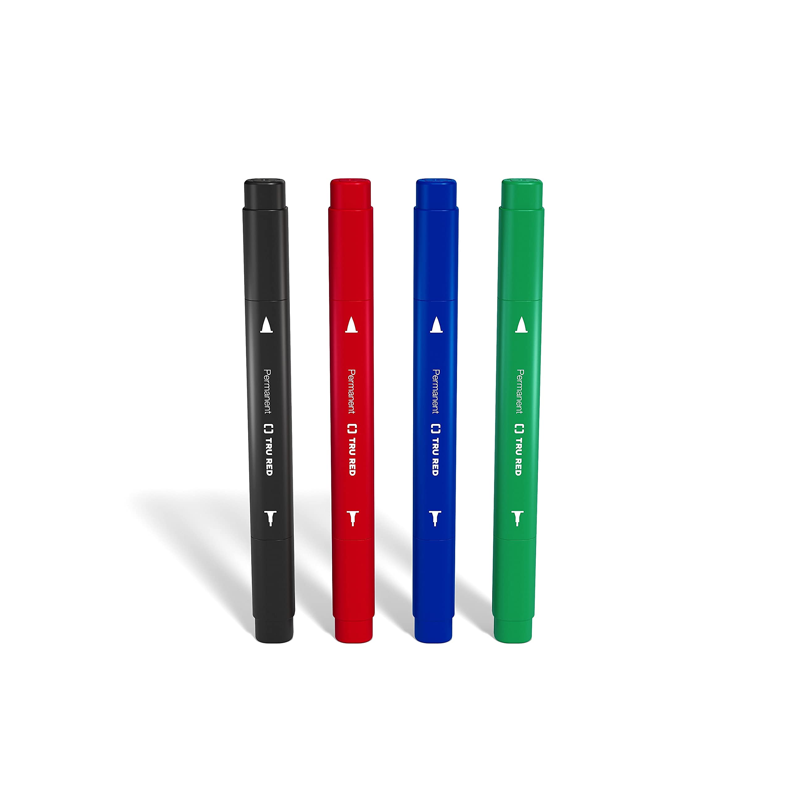 Amazon.com : TRU RED TR57828 Pen Permanent Markers, Twin Tip, Black/Red ...