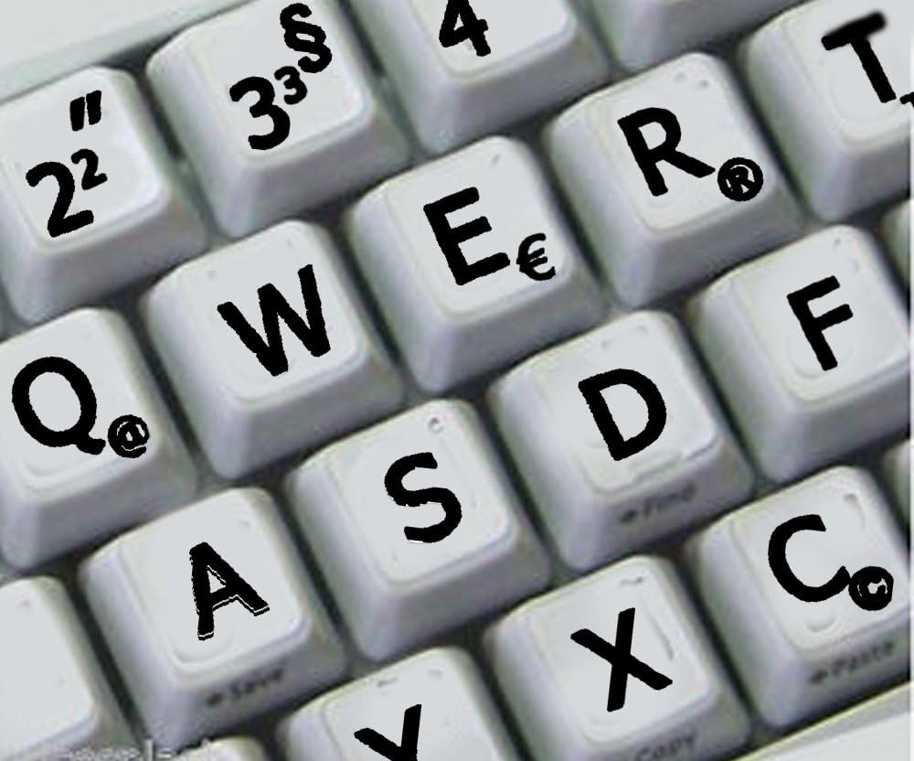 Qwerty Keys Deutsch Große Beschriftung (Großbuchstaben) Weiße ...