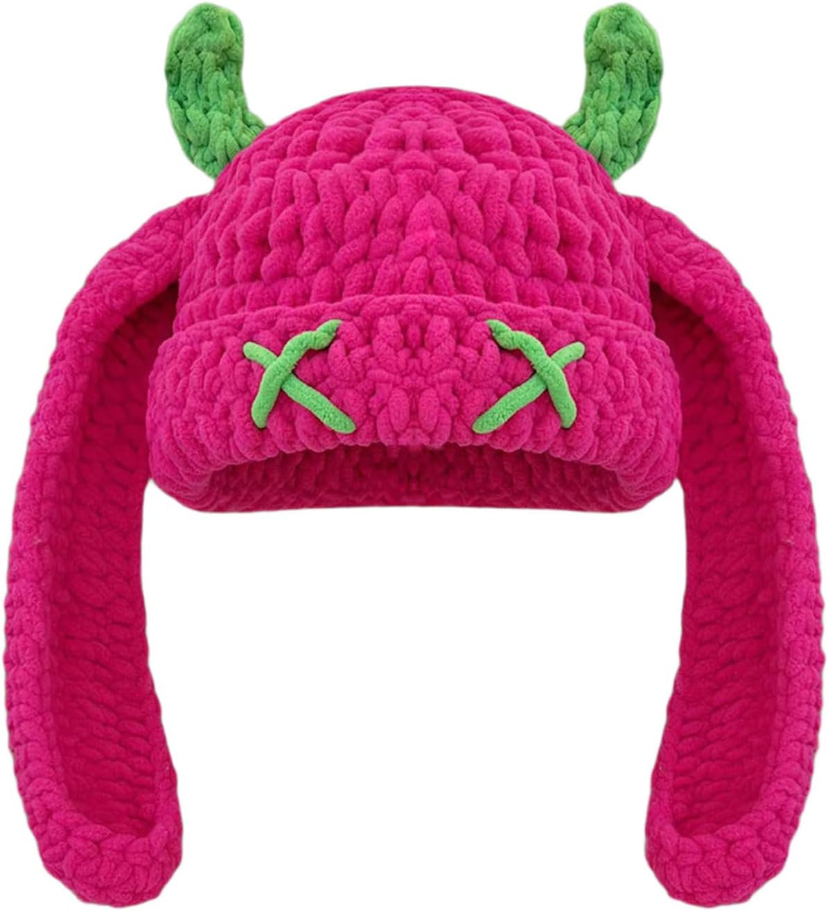 Amazon.com: GORBUS Crochet Plush Knitted Cap With Funny Devil Horn Warm ...