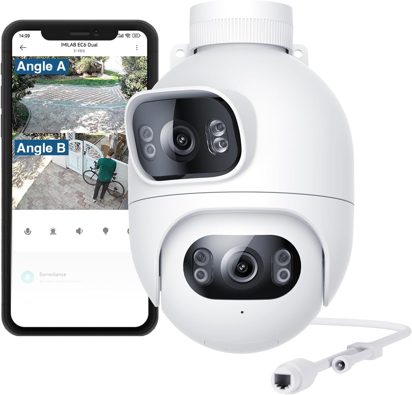 Amazon.com : IMILAB EC6 Dual Outdoor Plug-in Security Camera: 2K Dual ...