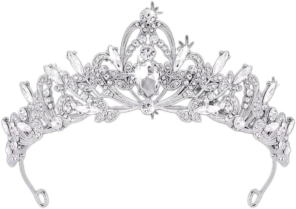 Amazon.com: ANBALA Tiara Crystal Crown Silver Tiaras for Women Princess ...