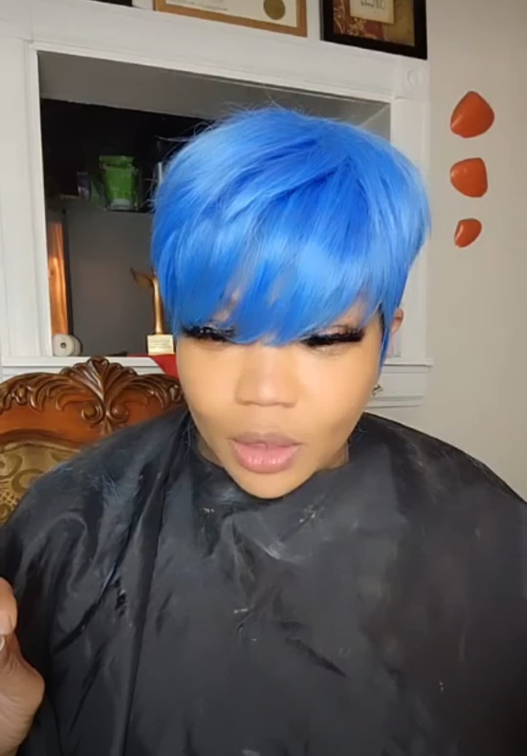 Amazon.com: karlery Men's Handsome Blue Short Fluffy Straight Unisex ...