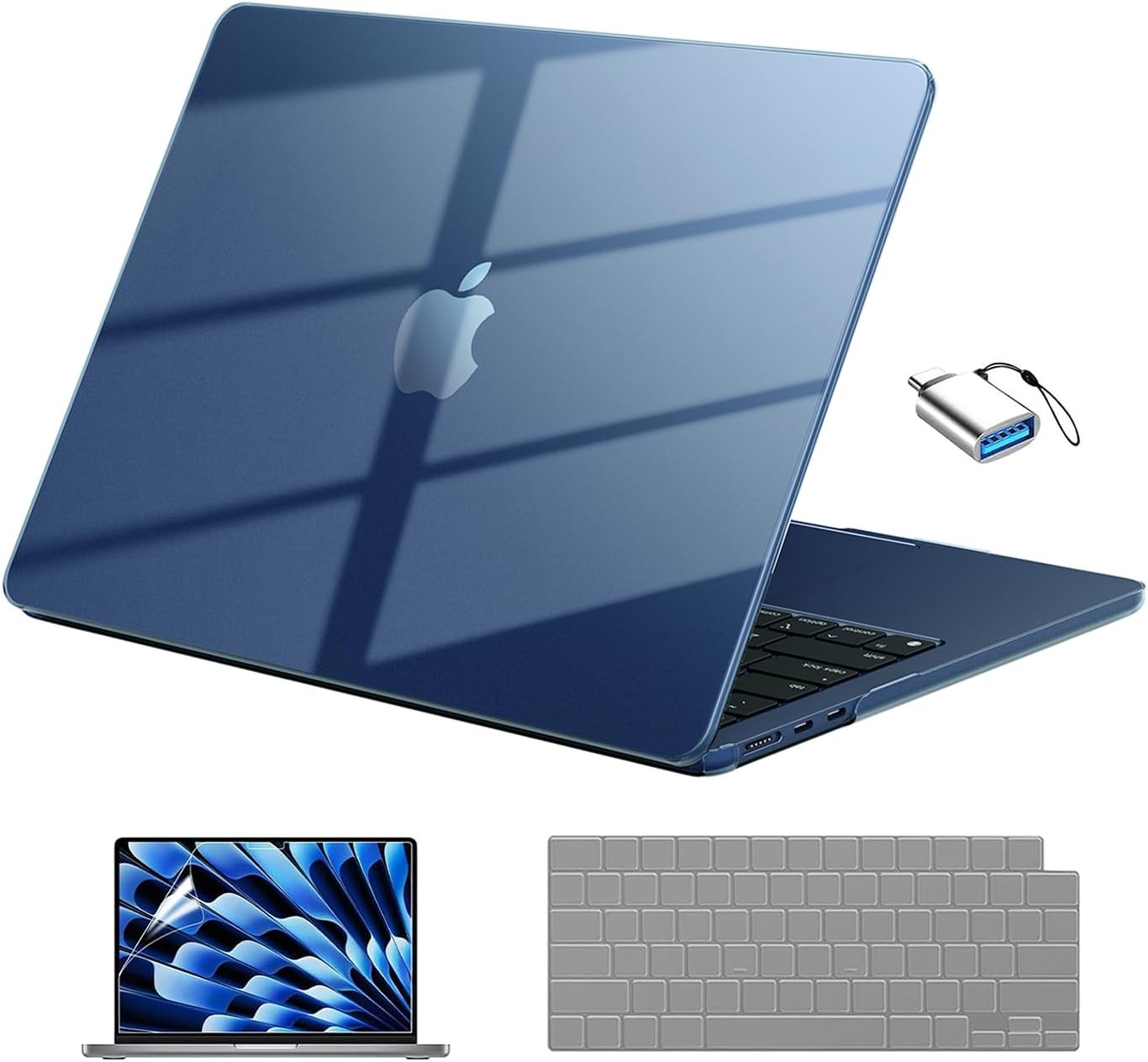 Amazon.com: EooCoo Compatible with MacBook Air 13 inch Case 2026 2025 ...