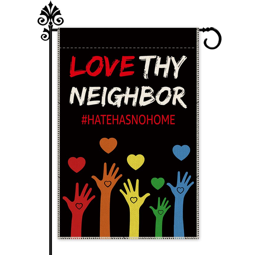 Amazon.com : Hafhue Love Your Neighbor Welcome Garden Flag Yard Outdoor ...