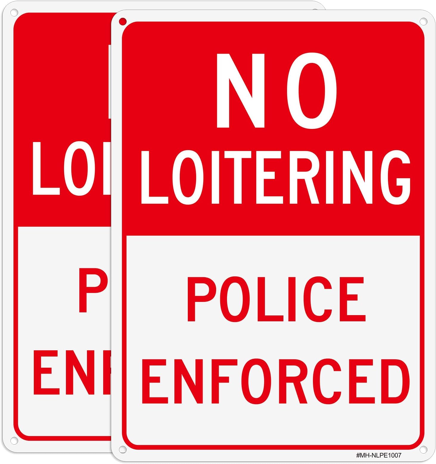 Amazon.com: No Loitering Sign, 2 Pack 10'' x 7'' No Loitering Police ...
