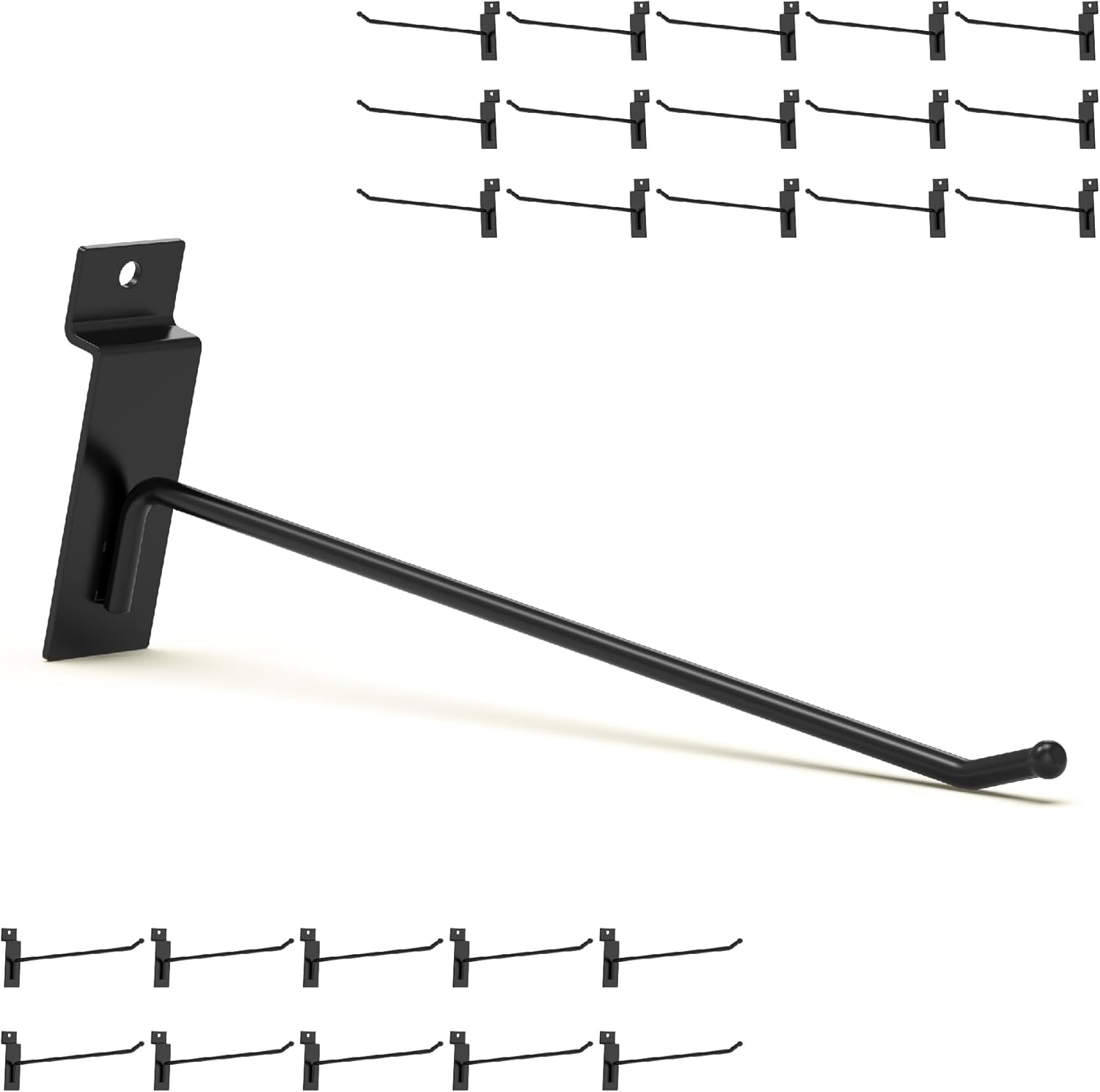 Amazon.com: BFPeaky Black Slatwall Hooks 8 Inch 25PC, Heavy Duty ...