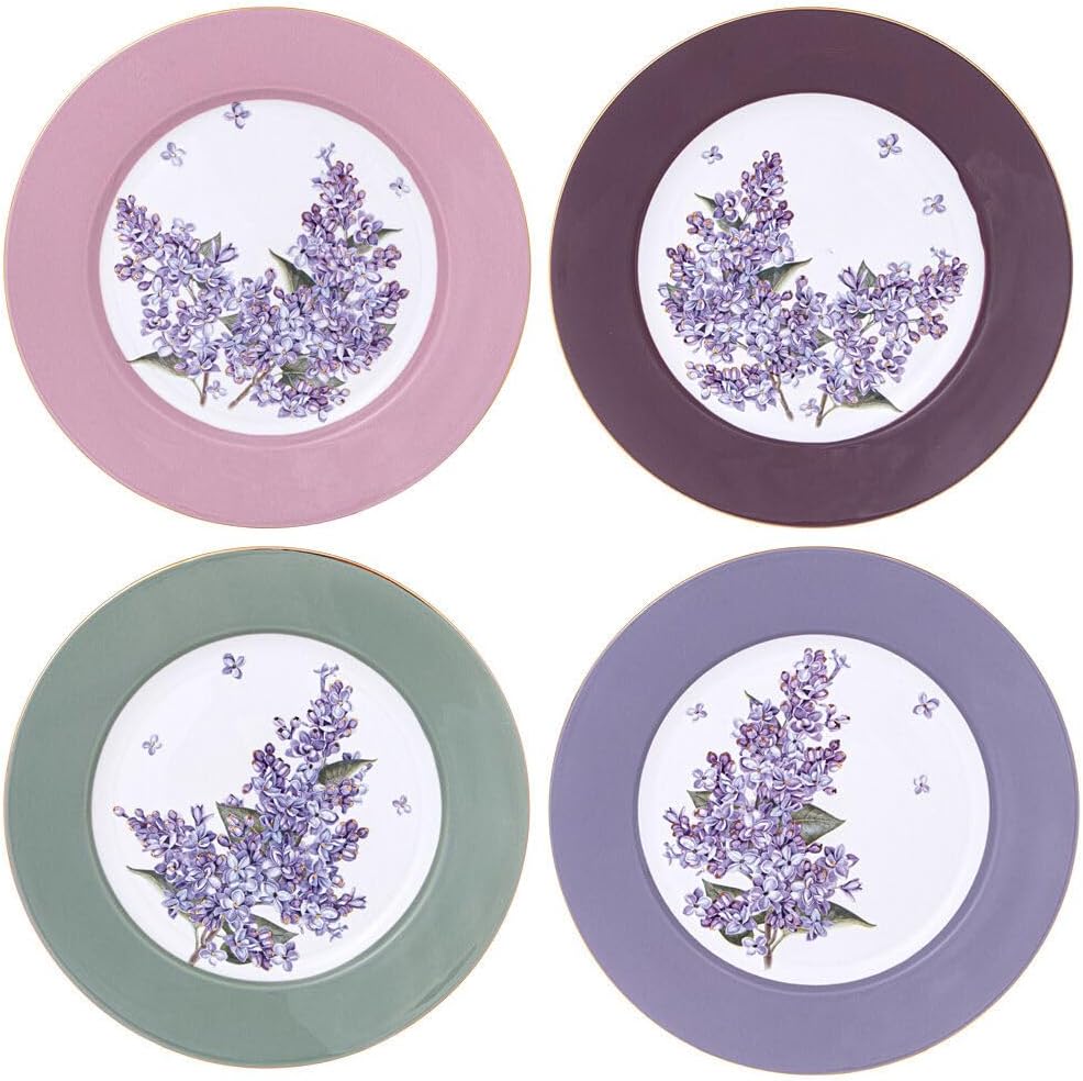 Amazon.com | STP GOODS Lilac Porcelain Dessert Plate Set of 4: Dessert ...