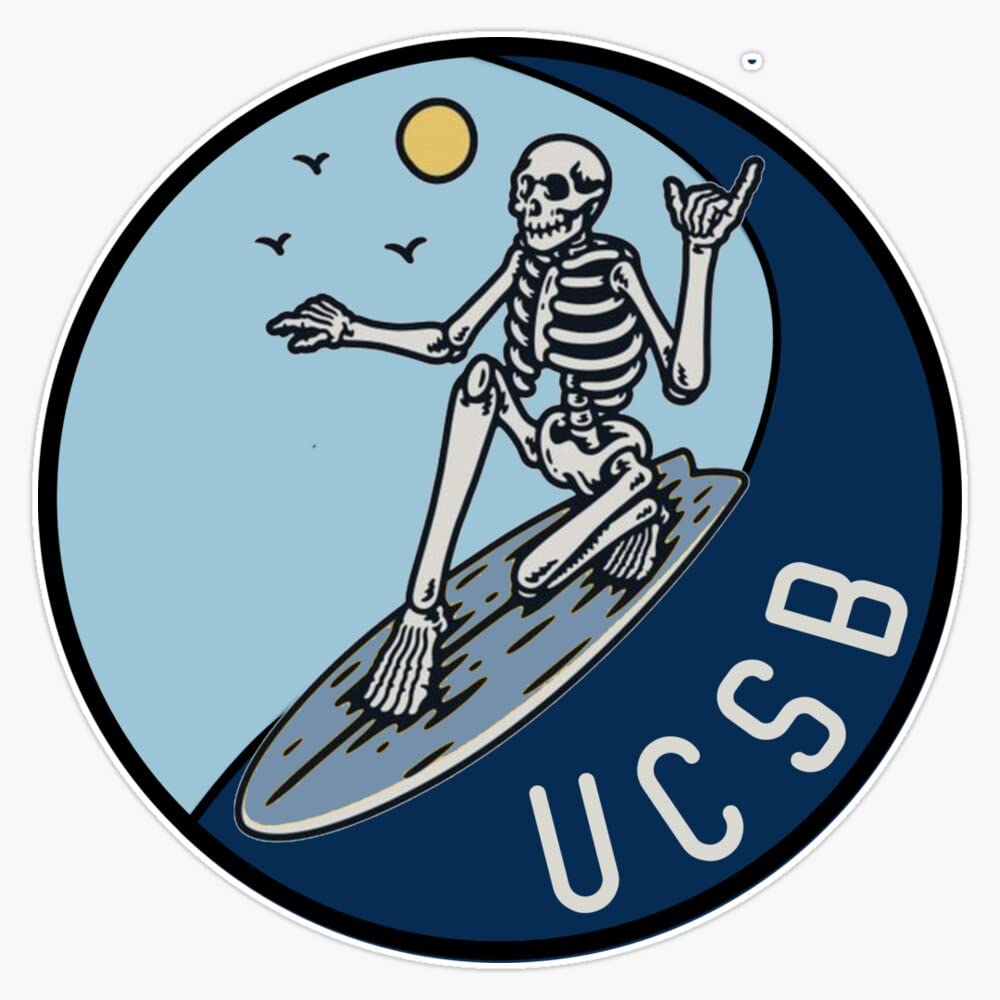 Amazon.com: UCSB SKELETON SURFER Sticker Bumper Sticker Vinyl Decal 5 ...