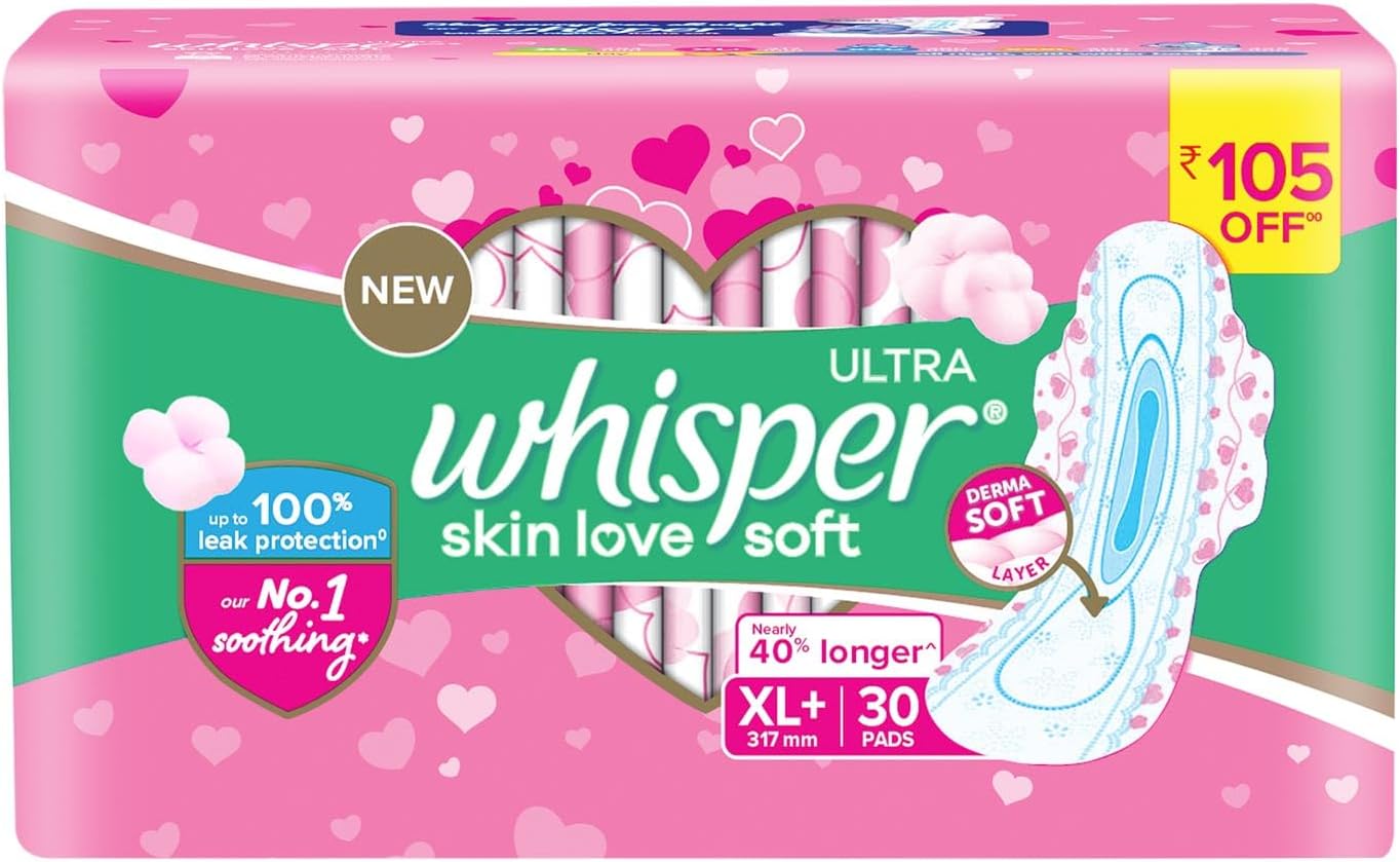 Amazon.com: Whisper Ultra Night Sanitary Pads for Women, XXXL+ 8 ...