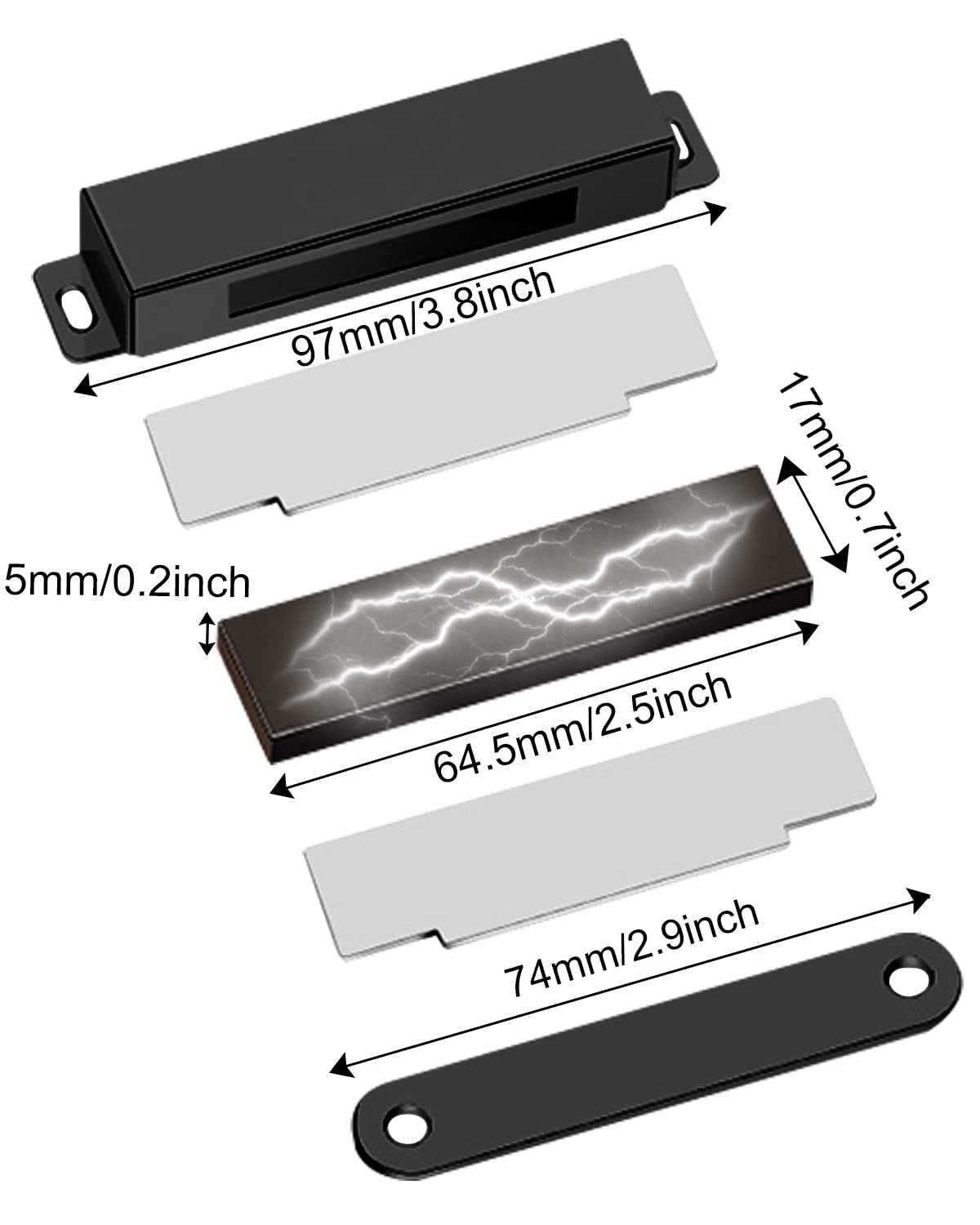 Snapklik.com : Cabinet Door Magnet 2 Pack Magnetic Door Catch 90 LBS ...