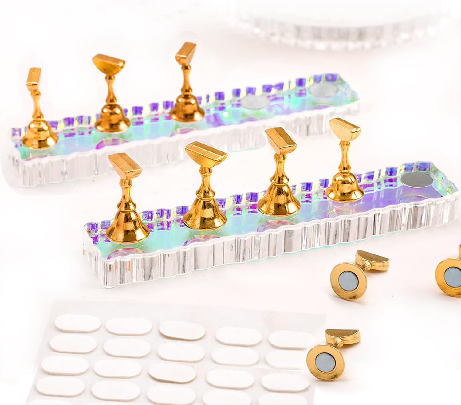 Amazon.com: 4 Set Nail Holder Stand - Display Fake Wave Shape Acrylic ...