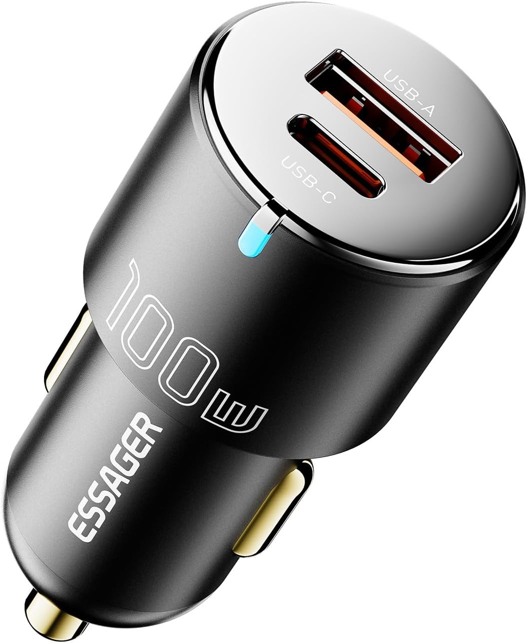 Amazon.com: Essager 100W USB C Car Charger, 2-Port USB-C & USB-A Fast ...