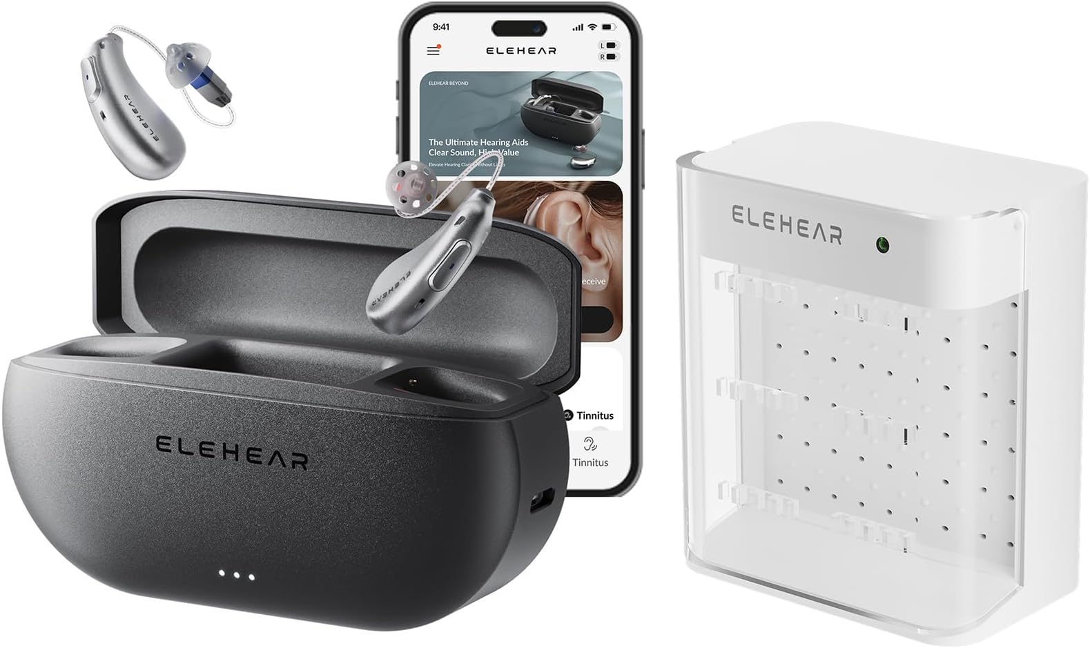 Amazon.com: ELEHEAR-Beyond OTC Hearing Aids with Dry Box, AI Powered ...