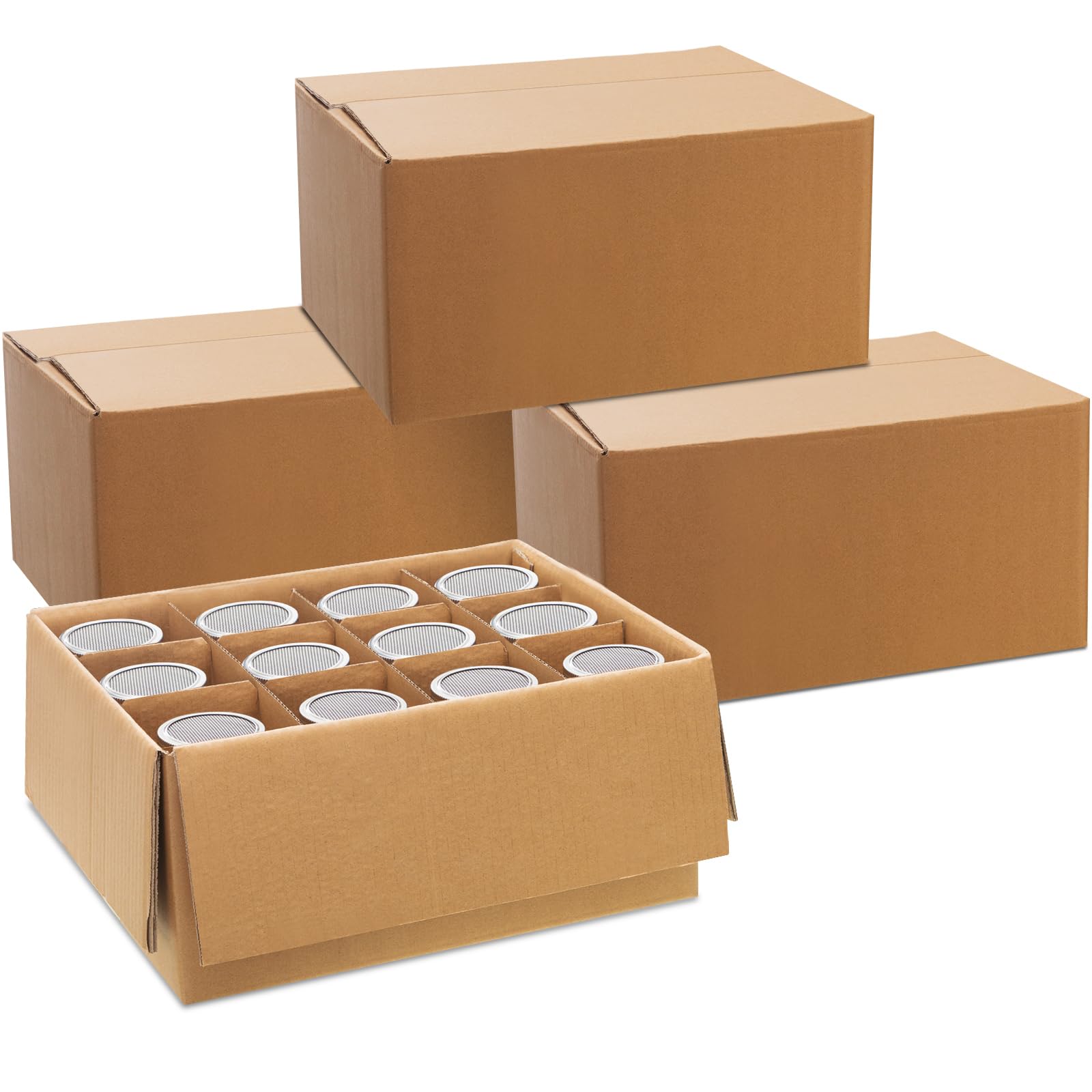 Amazon.com: Hsei 3 Pcs Cardboard Canning Jar Storage Boxes 12 Cells ...