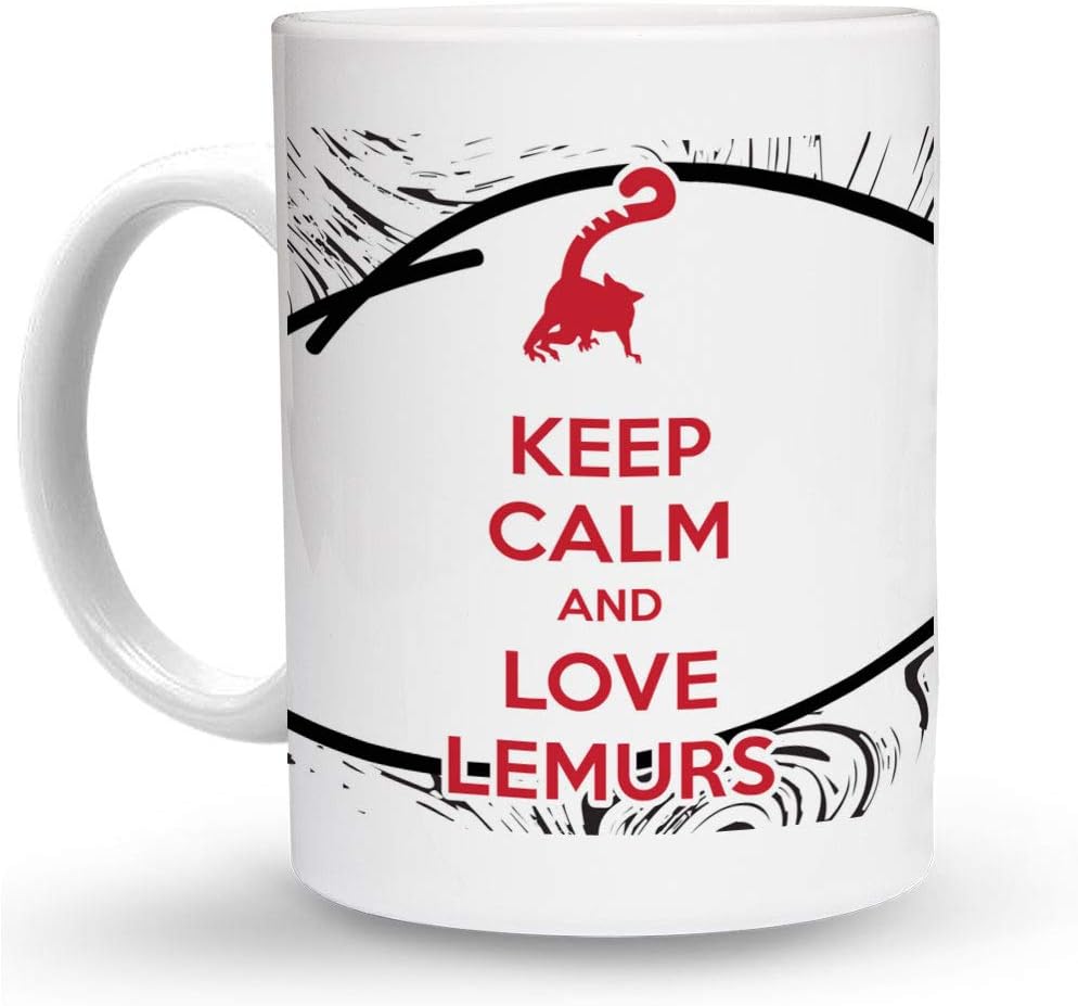 Amazon.com: Makoroni - KEEP CALM AND LOVE LEMURS 15 oz Ceramic Large ...