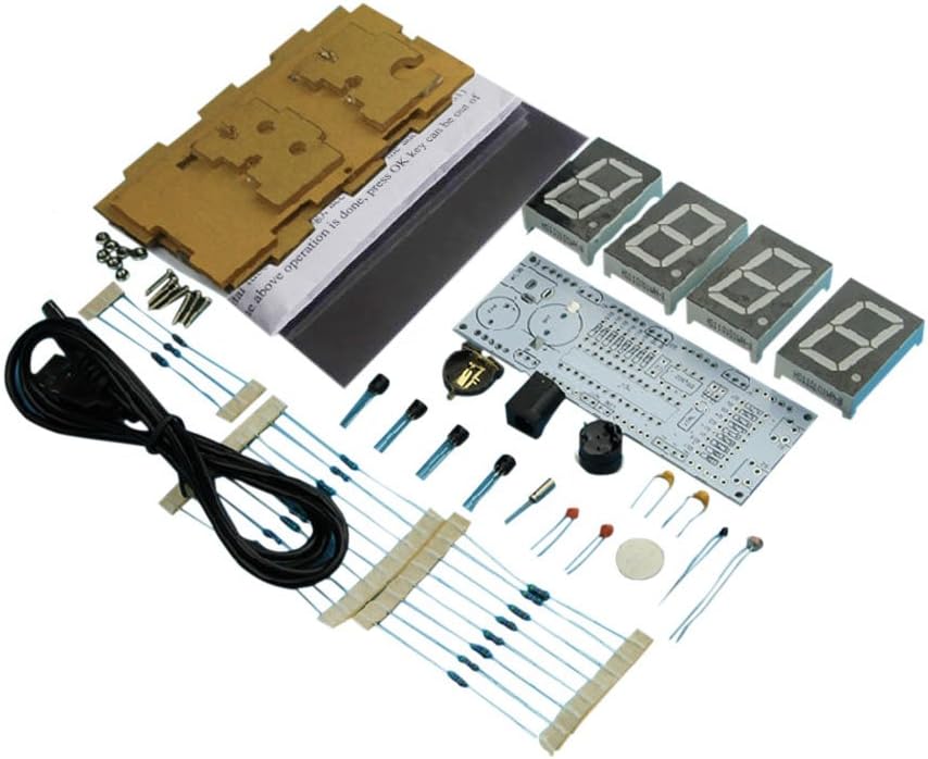 Kit de reloj digital DIY 4 dígitos LED reloj electrónico pantalla ...