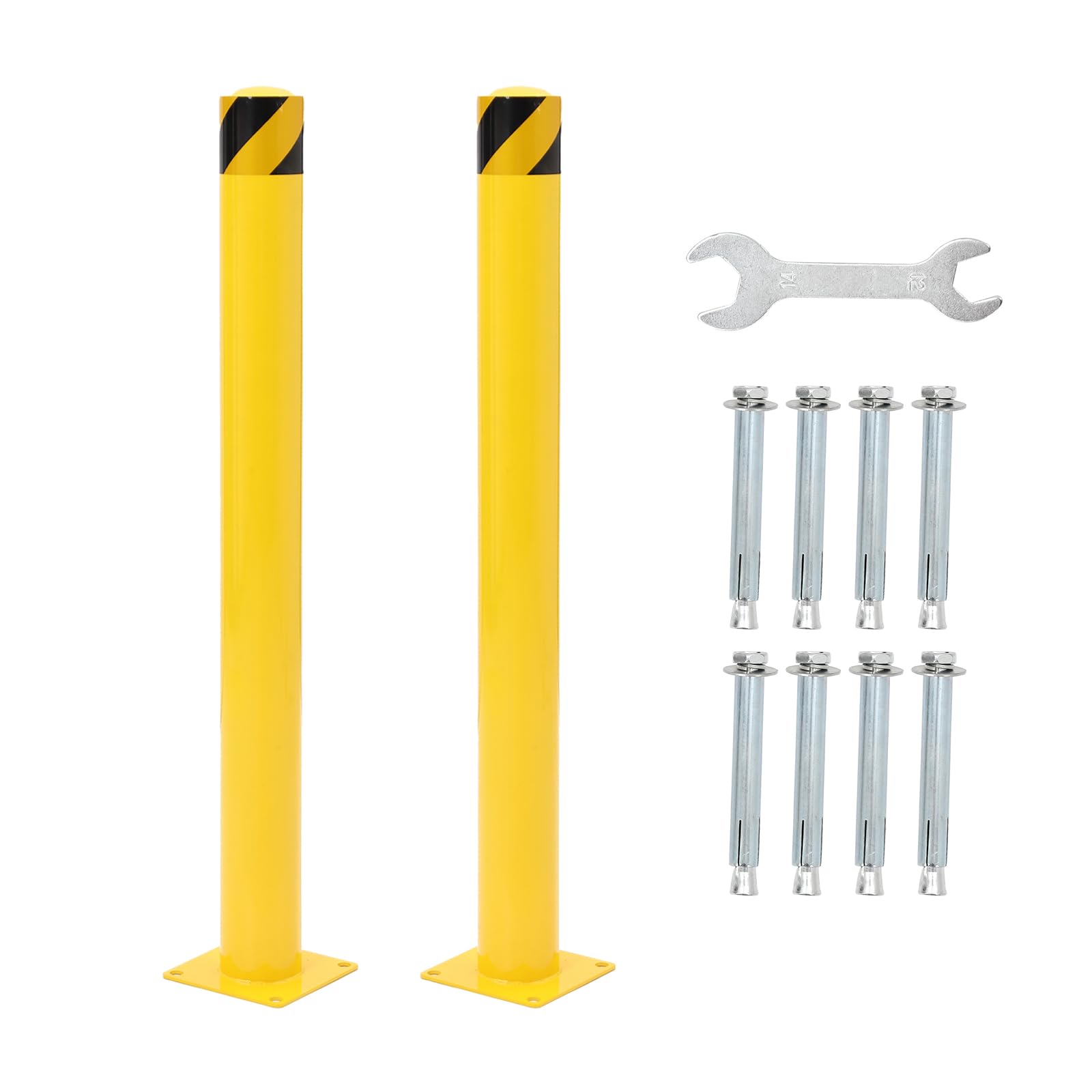 Snapklik.com : 36 Inch Height Safety Bollard, 2 Pack Bollard Post