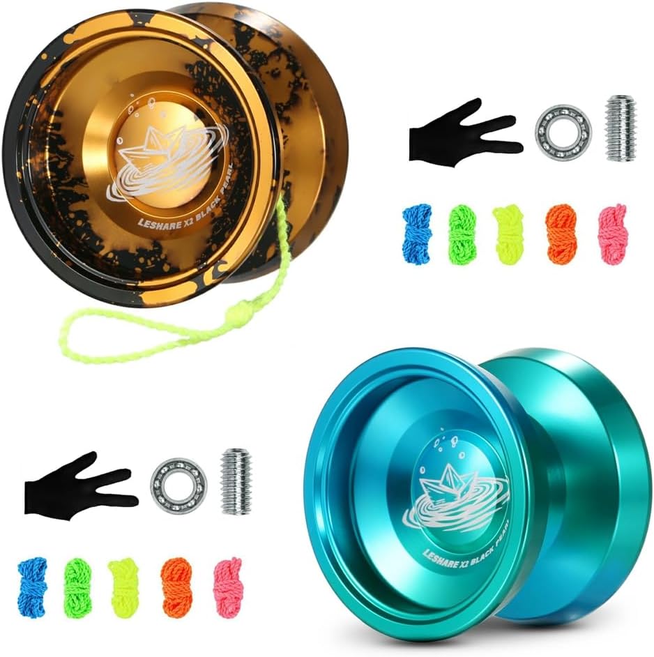 LESHARE X2 Negro Oro Aluminio Responsive Yoyo +X2 Azul Verde Yoyo ...