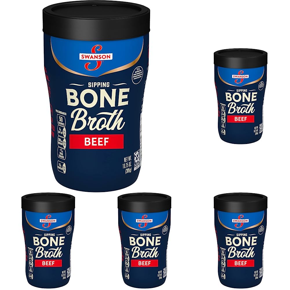 Amazon.com: Swanson Sipping Bone Broth, Beef Bone Broth, 10.75 OZ Cup ...
