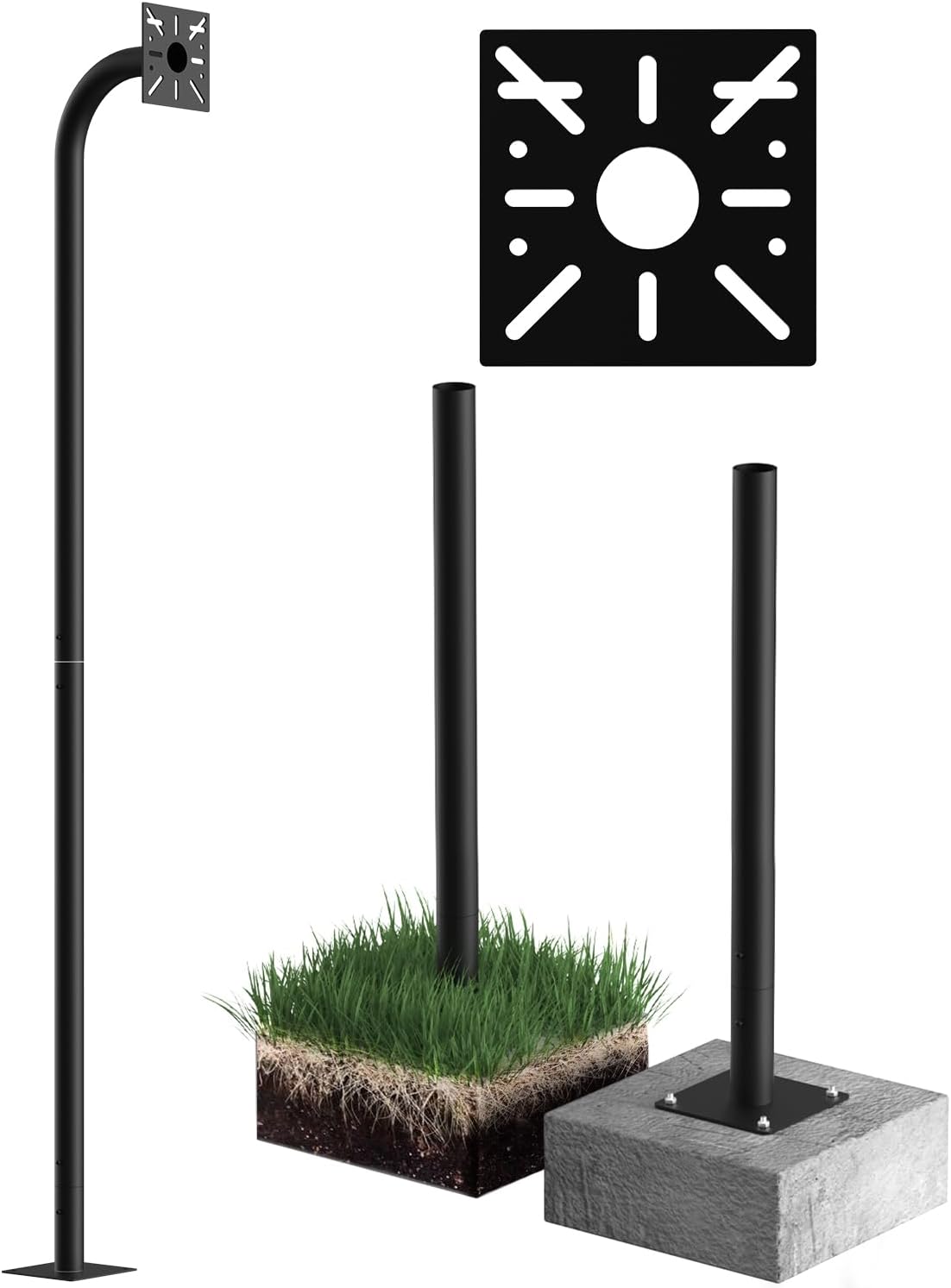 Amazon.com: Standard Goose Neck Steel Pedestal 2" X 2" X 42" gate ...