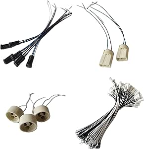 G4 G9 GU10 MR16 Base Holder Ceramic Wire Adapter Halogen Socket ...