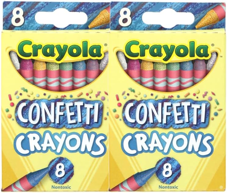 Amazon.com: Crayola Confetti, 2 Pack Crayon Bundle, 8 count each ...