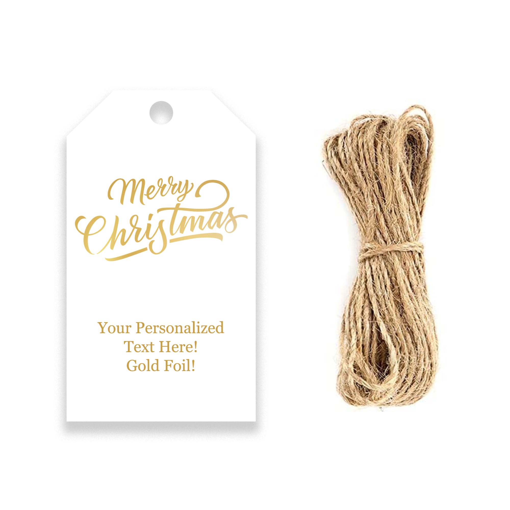 Amazon.com: Premium Custom Gold Foil White Gift Tags - Christmas ...
