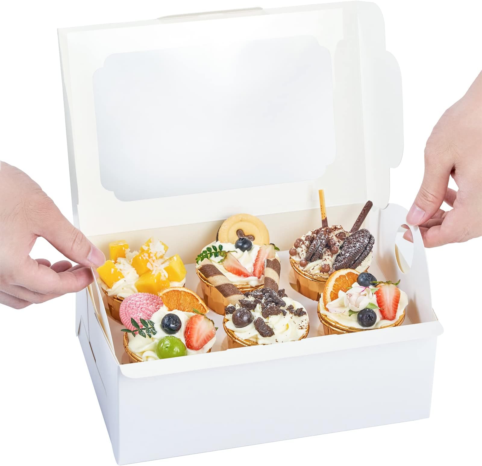 Amazon.com: ONE MORE [20-Packs] Brown Cupcake Boxes 12 Holders, Cake ...