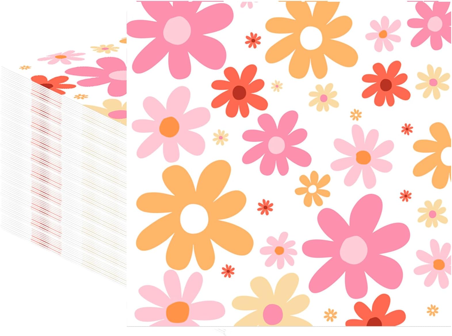 Amazon.com: 100 Pcs Daisy Paper Napkins Groovy Boho Disposable Hippie ...