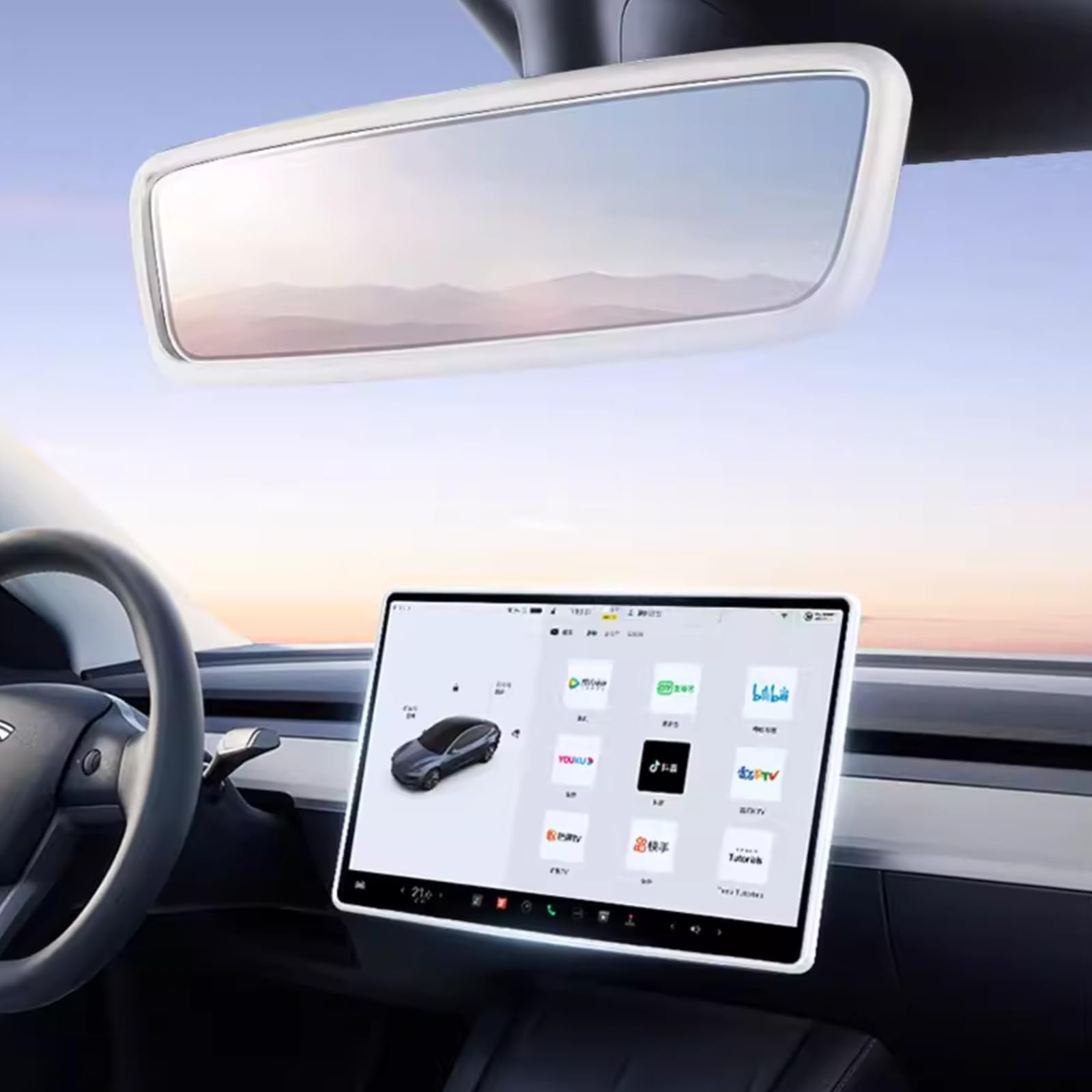 Amazon.com: TSTESE 2PCS Protector Trim Frame Compatible with Tesla ...