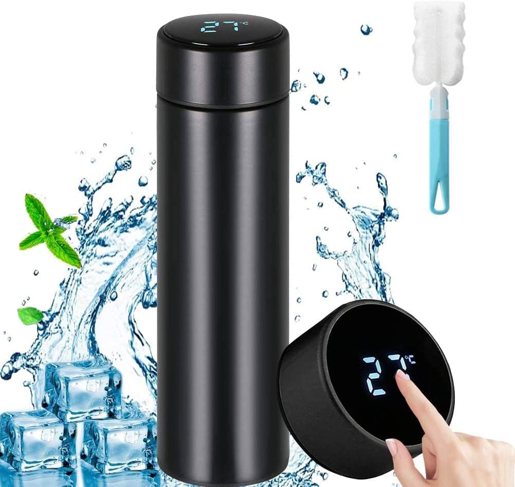 Necomi Smart Water Bottle Stainless Steel Vacuum Flask,Travel Mug with ...