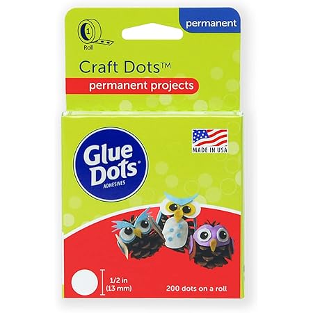 Amazon.com: Glue Dots Double-Sided Removable Dots, 1/2'', Clear, Roll ...