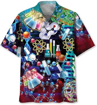 Amazon.com: Science Hawaiian Shirt for Men, Math Shirt, Biology Shirt ...
