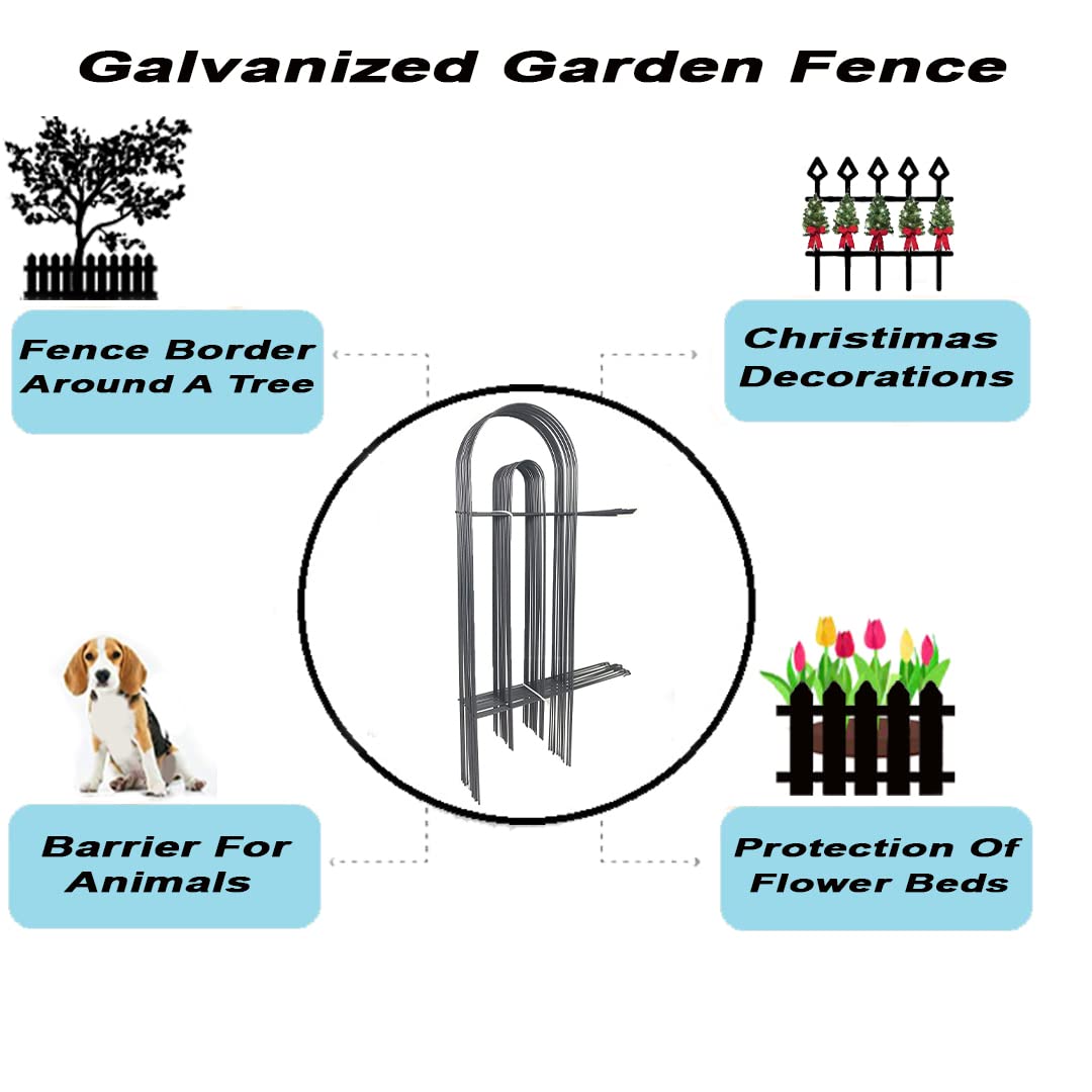 Snapklik.com : Ashman Movable Border Garden Fence 32in X 20ft, Black