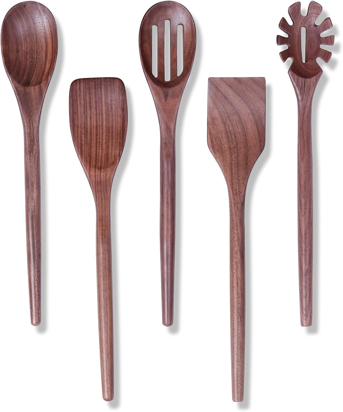 Amazon.com: GinSent Wooden Spoons for Cooking,12 Inch Natural Black ...