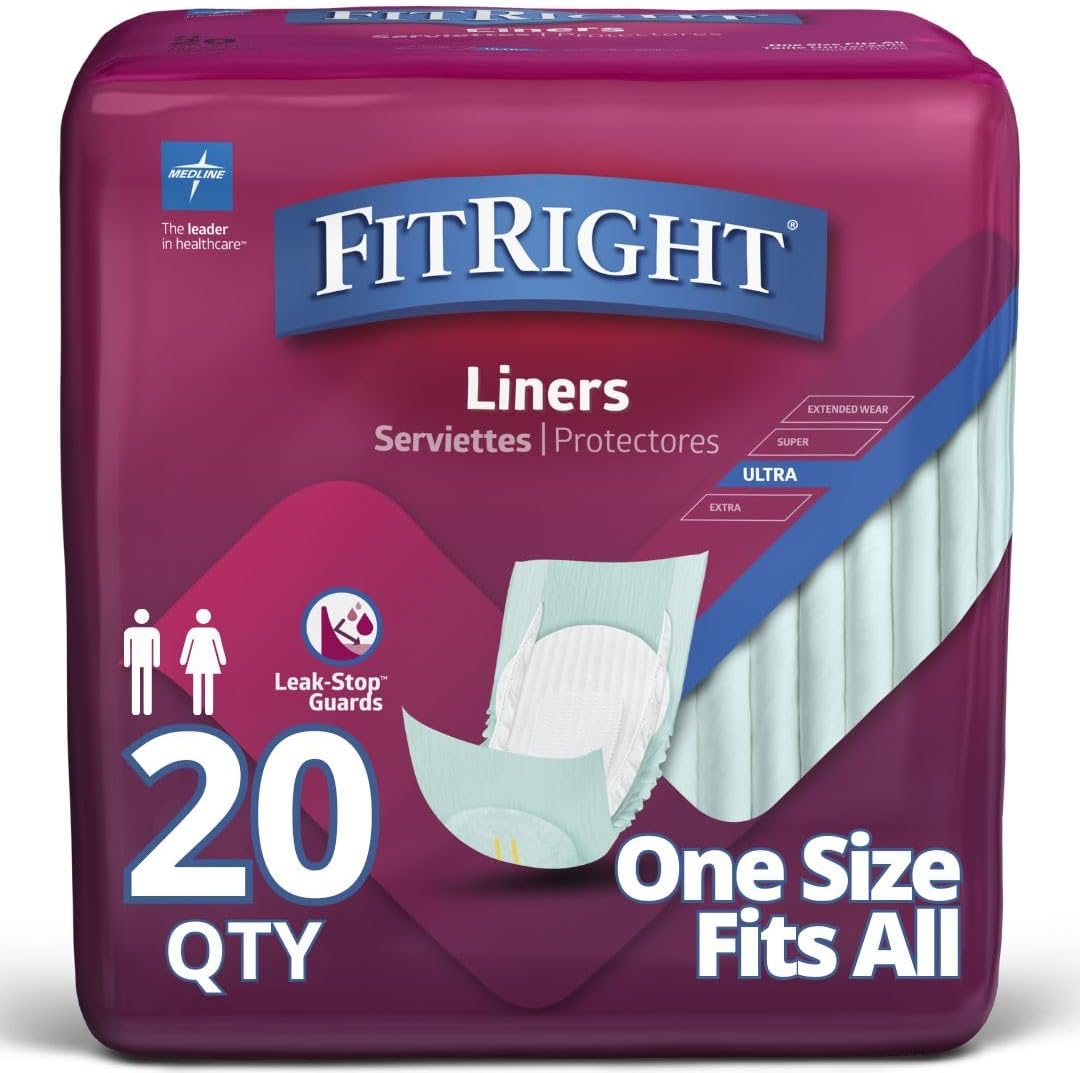 Amazon.com: FitRight Plus Liners, Heavy Absorbency, 13 x 30, 4 packs of ...