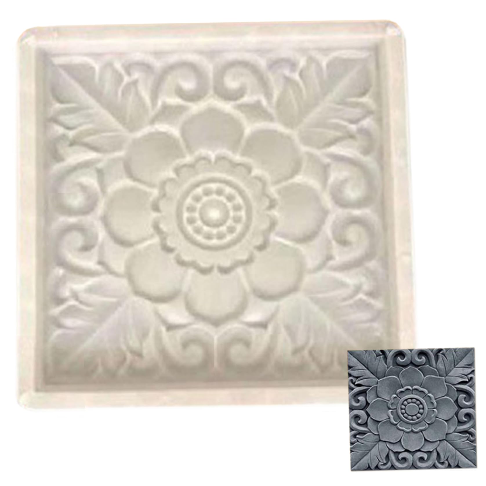 Buy Concrete Molds Plastic Stepping Stone Molds Floral Pattern Brick ...