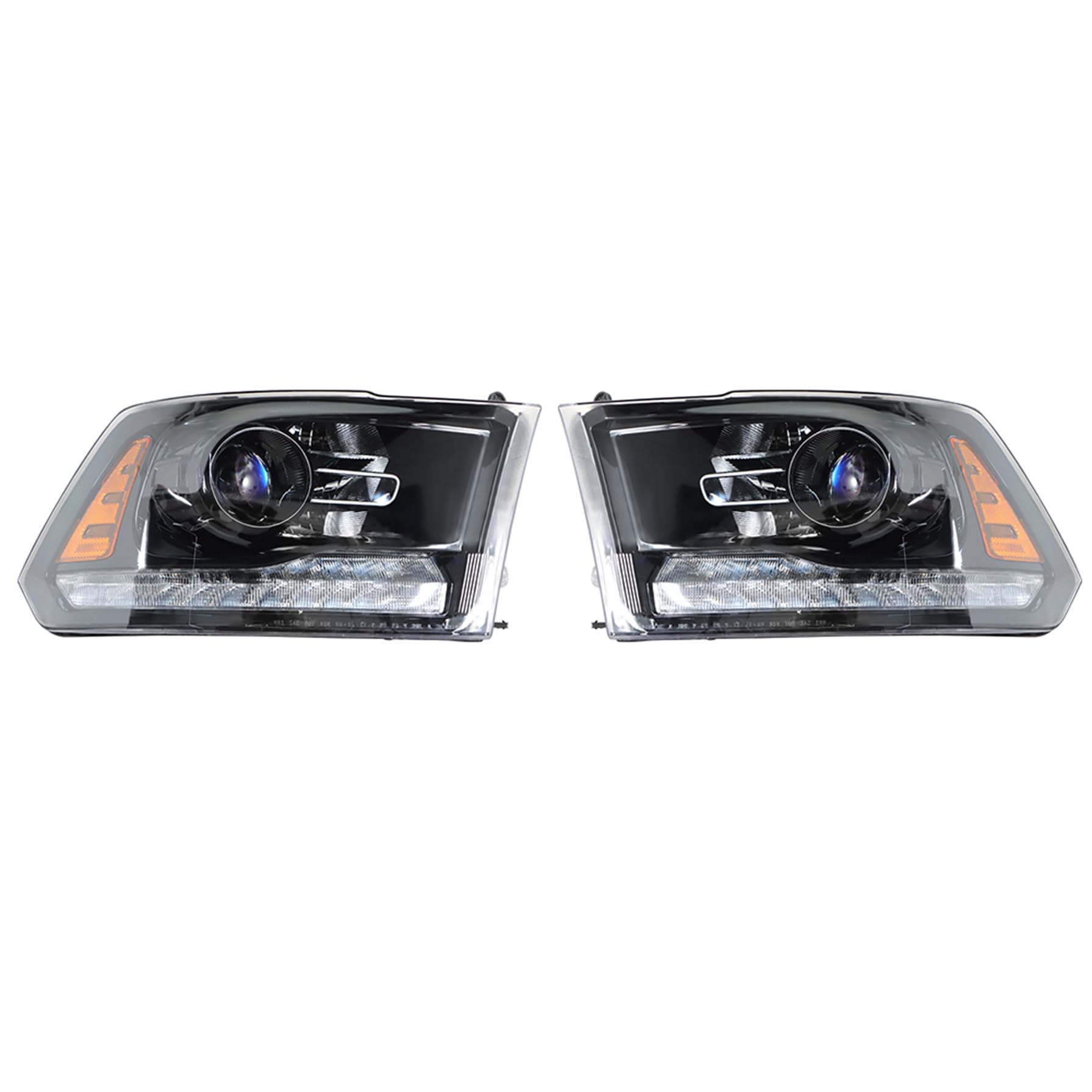 Black Headlights Replacement for 2009-2018 Ram 1500-3500 Headlight ...